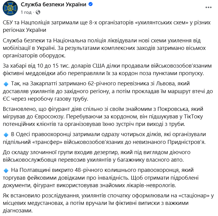 СБУ розкрила кілька схем незаконного перетину кордону чоловіками